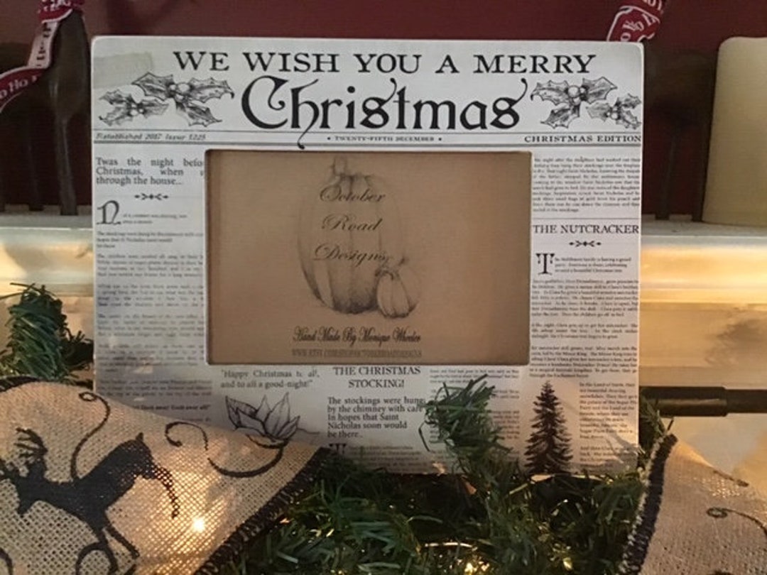 Wish You a Merry Christmas Picture Frame - Etsy