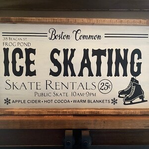 Ice Skating Sign by October Road Designs - Etsy