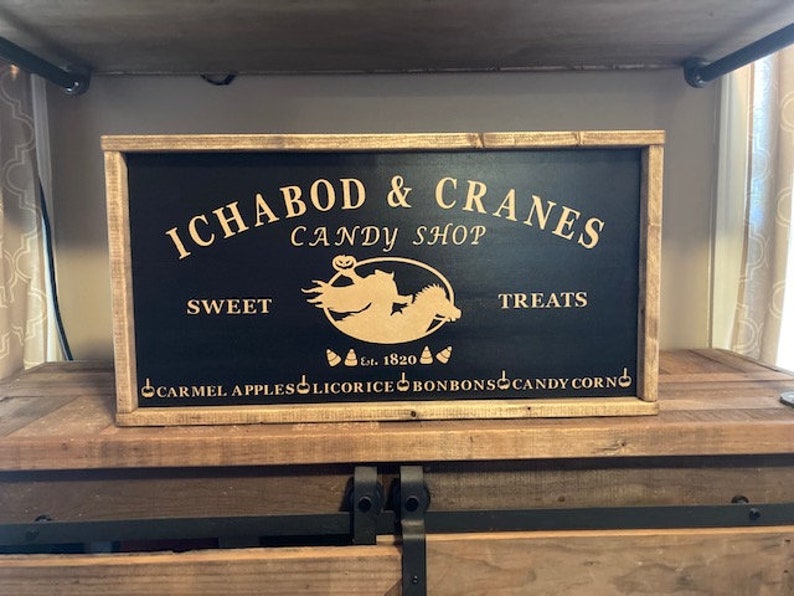 Halloween Sign "ichabod & Cranes Candy Shop (black)" by October Road ...