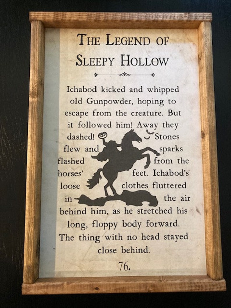 Halloween Sign "the Legend of Sleepy Hollow Book Art" by October Road ...