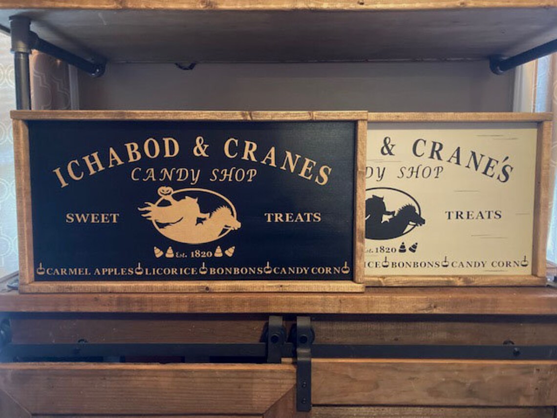 Halloween Sign "ichabod & Cranes Candy Shop (black)" by October Road ...