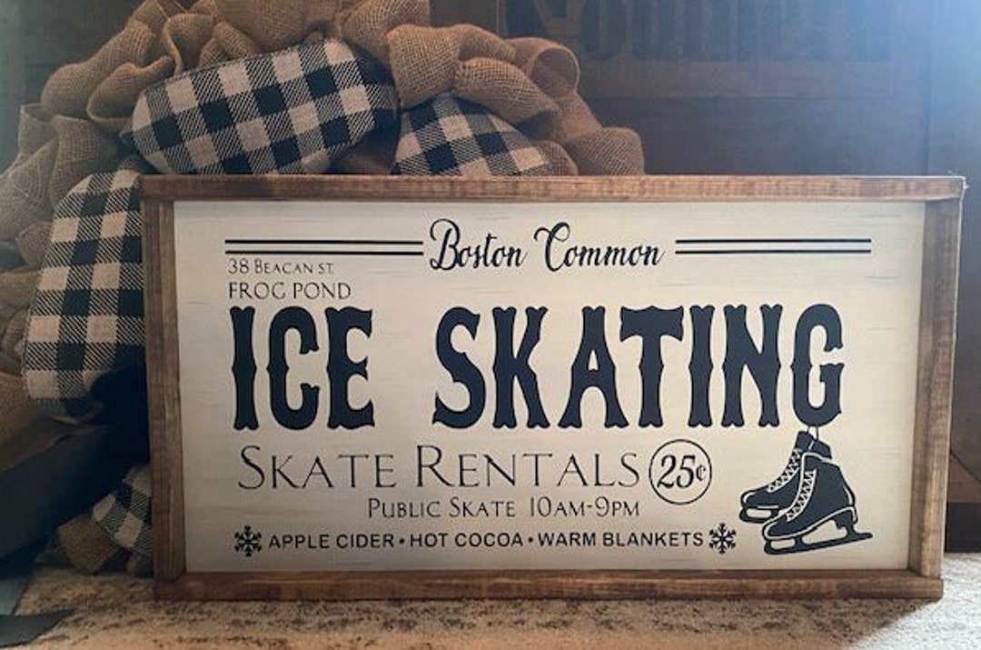 Ice Skating Sign by October Road Designs - Etsy