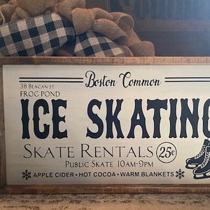 Ice Skating Sign by October Road Designs - Etsy