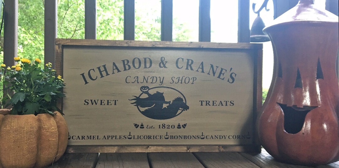 Halloween Sign "ichabod & Cranes Candy Shop" by October Road Designs - Etsy