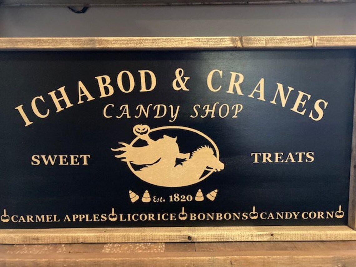 Halloween Sign "ichabod & Cranes Candy Shop (black)" by October Road ...