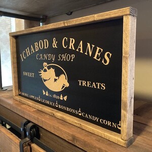Halloween Sign "ichabod & Cranes Candy Shop (black)" by October Road ...