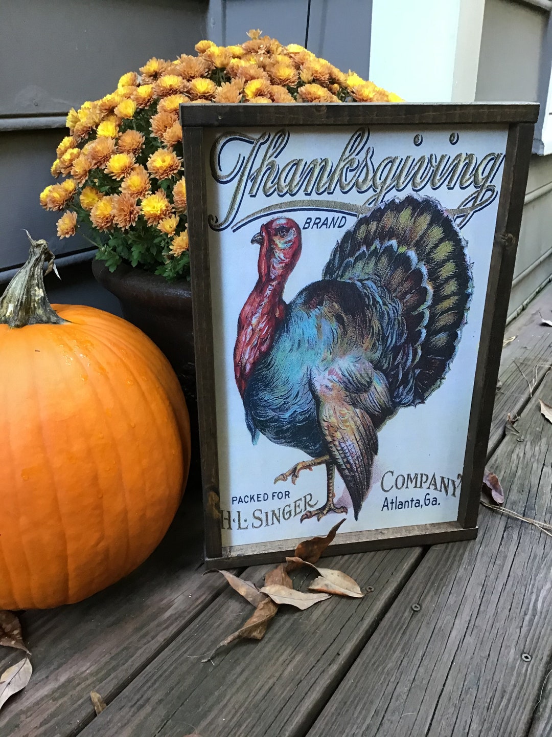 Thanksgiving Turkey Sign by October Road Designs - Etsy