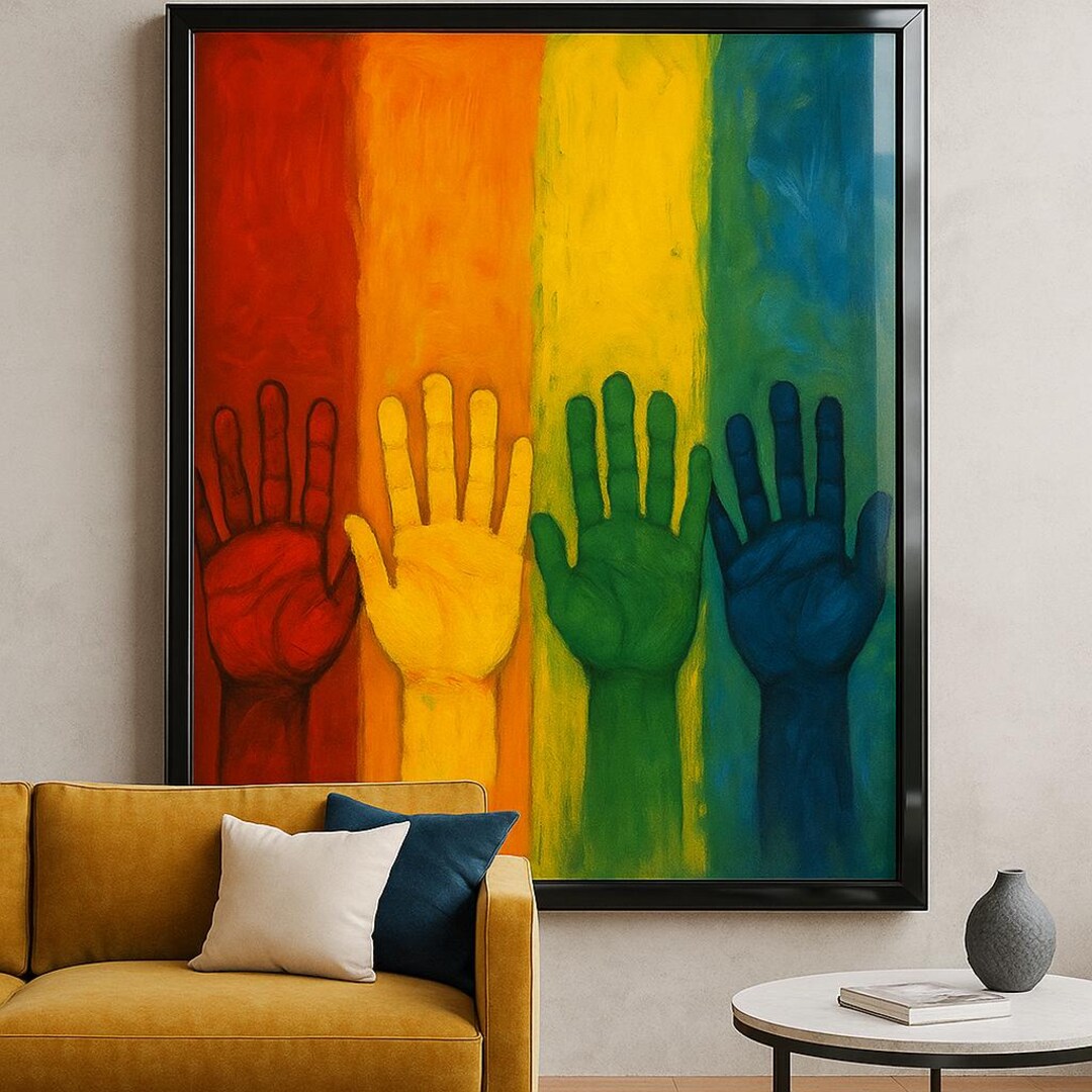 Rainbow Handprint Art Print: Diversity Pride Poster (digital Download ...