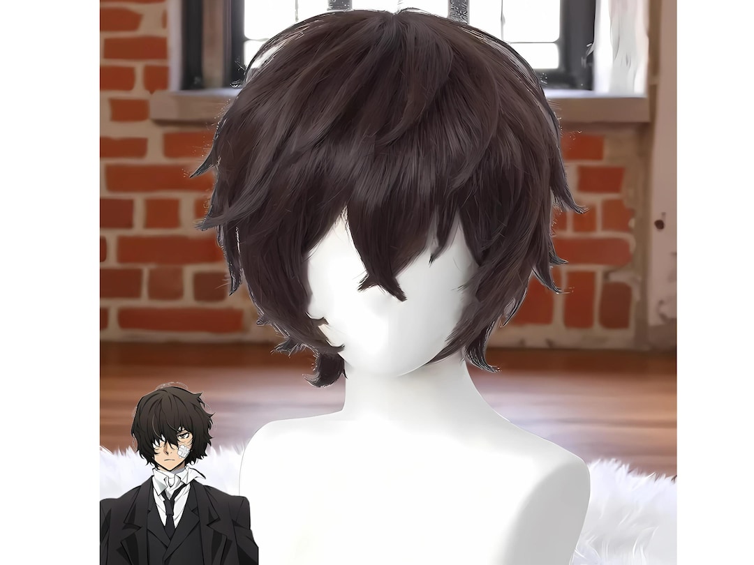 Dazai Osamu Cosplay Wig, Short Brown Cosplay Wig, Men Cosplay Anime ...