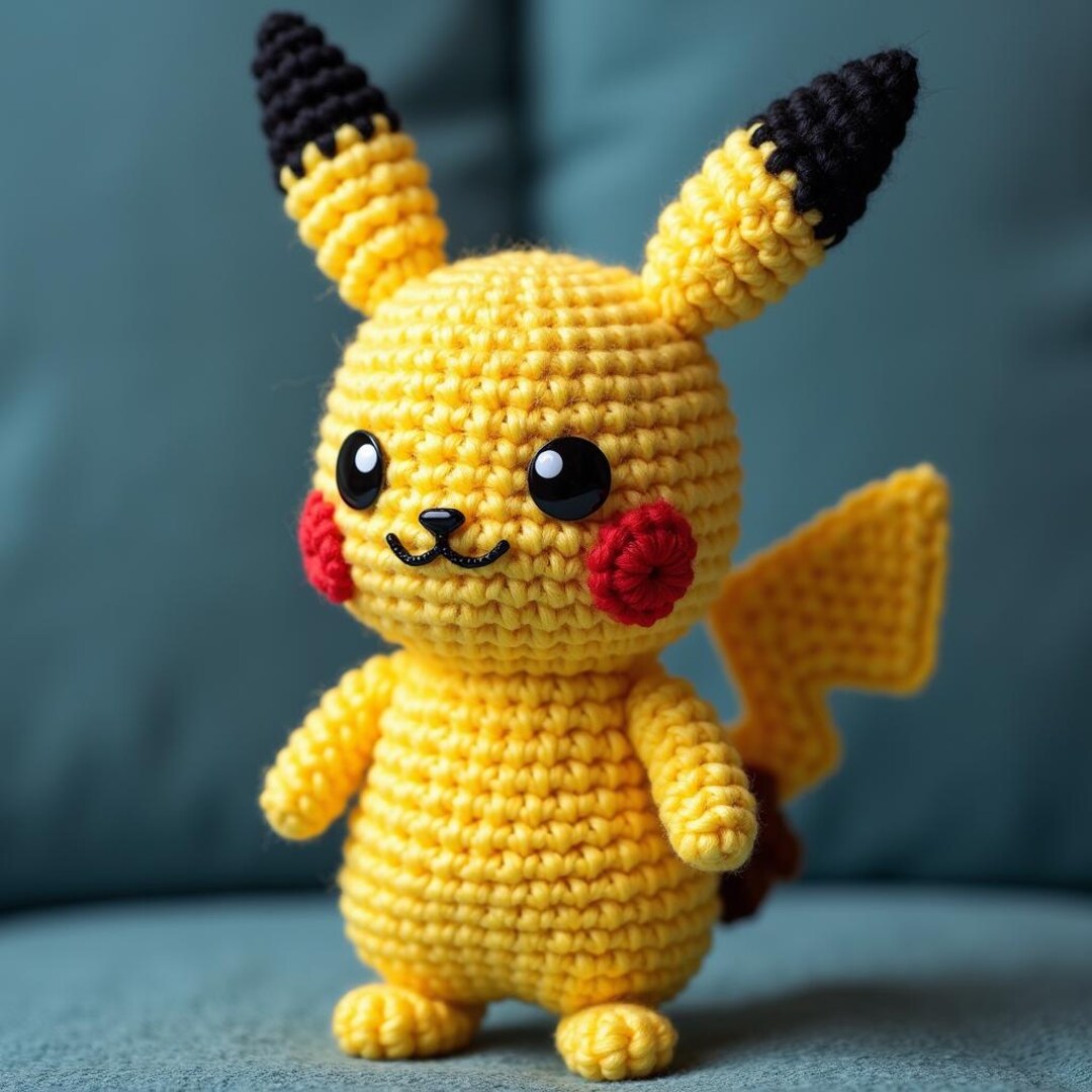 Crochet Pattern Yellow Pika Pika, Amigurumi Plush Toy for Kid Tutorial ...
