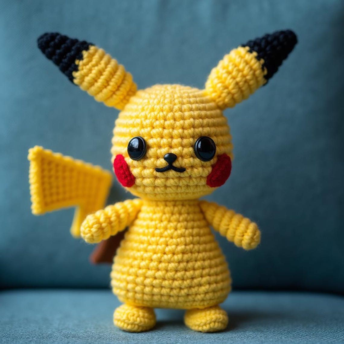 Crochet Pattern Yellow Pika Pika, Amigurumi Plush Toy for Kid Tutorial ...