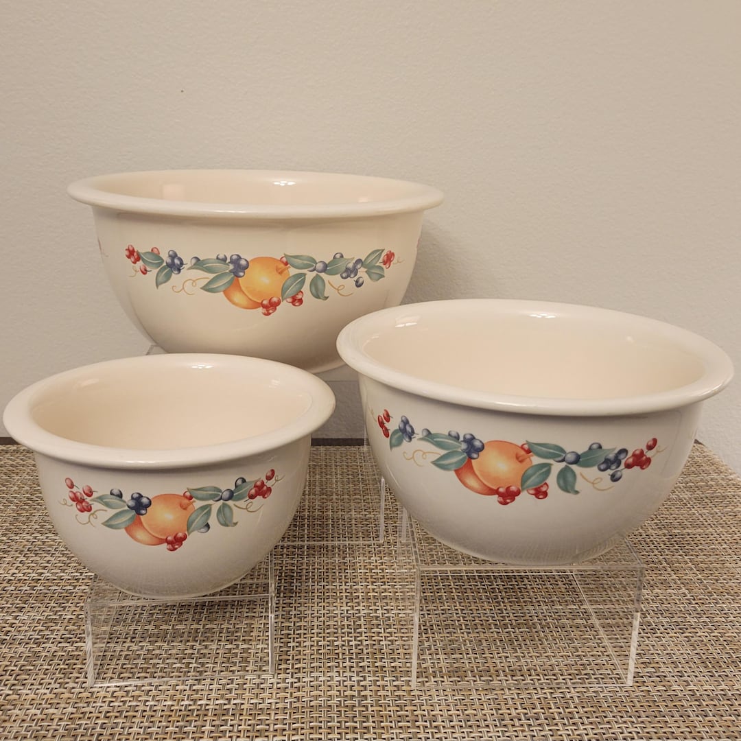 Vintage Corelle Coordinates ABUNDANCE Pattern Stoneware Nesting Mixing ...