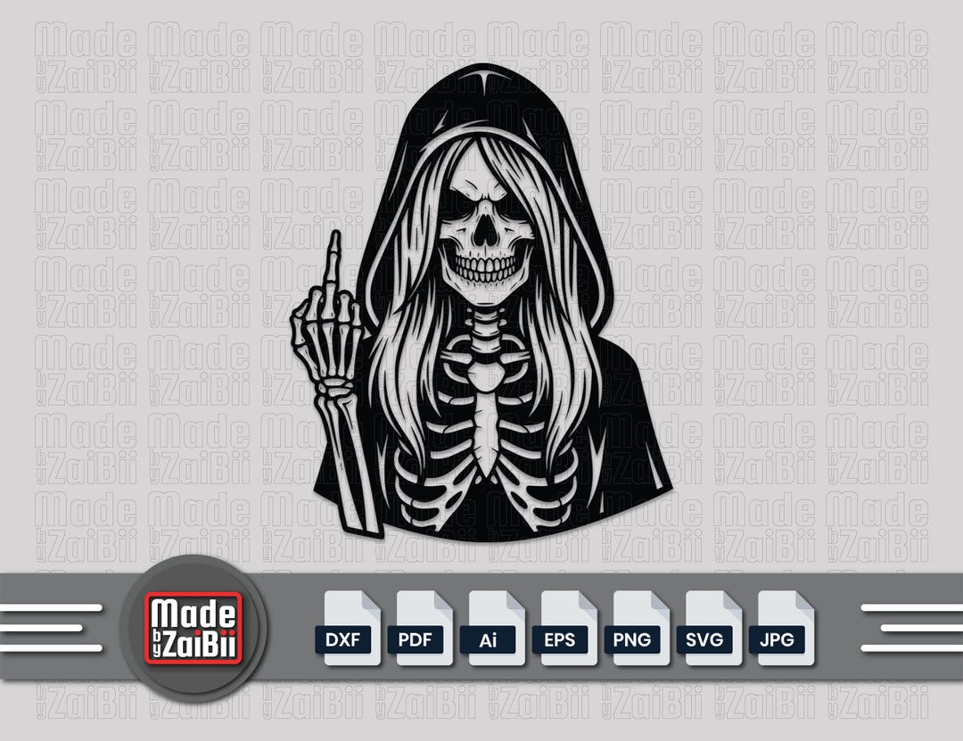 Grim Reaper Middle Finger SVG | Gothic Halloween Clipart - Etsy