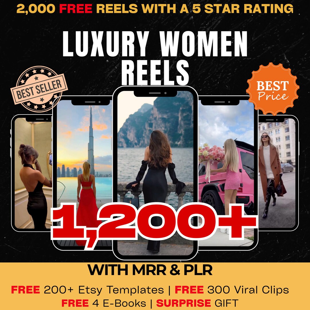Luxury Women Reels: 1,200+ Reels Digital Download MRR PLR Faceless ...