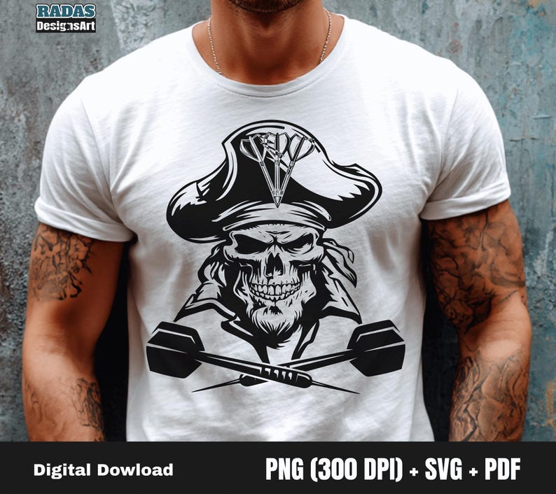 Skull Darts Design Bundle: SVG, PNG, PDF - T-shirt & Logo - Etsy