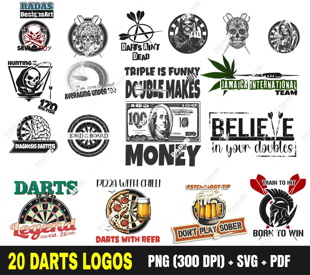 Darts Logo Bundle 20+ Simple Dart Designs |svg Png Eps Pdf | Digital ...