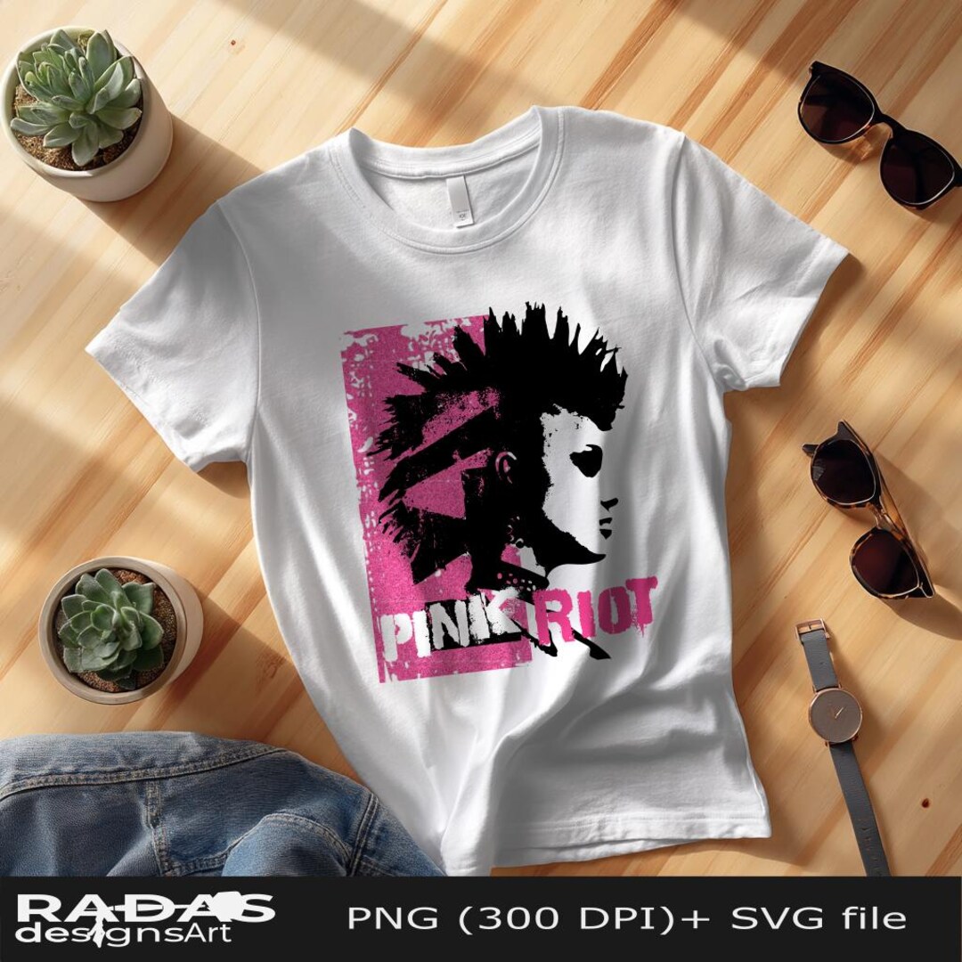 Pink Riot Ladies Logo SVG PNG – Bold Feminine Digital Design for T ...