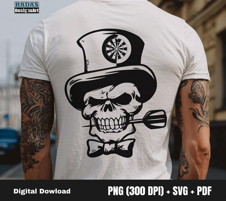Skull Darts Design Bundle: SVG, PNG, PDF - T-shirt & Logo - Etsy