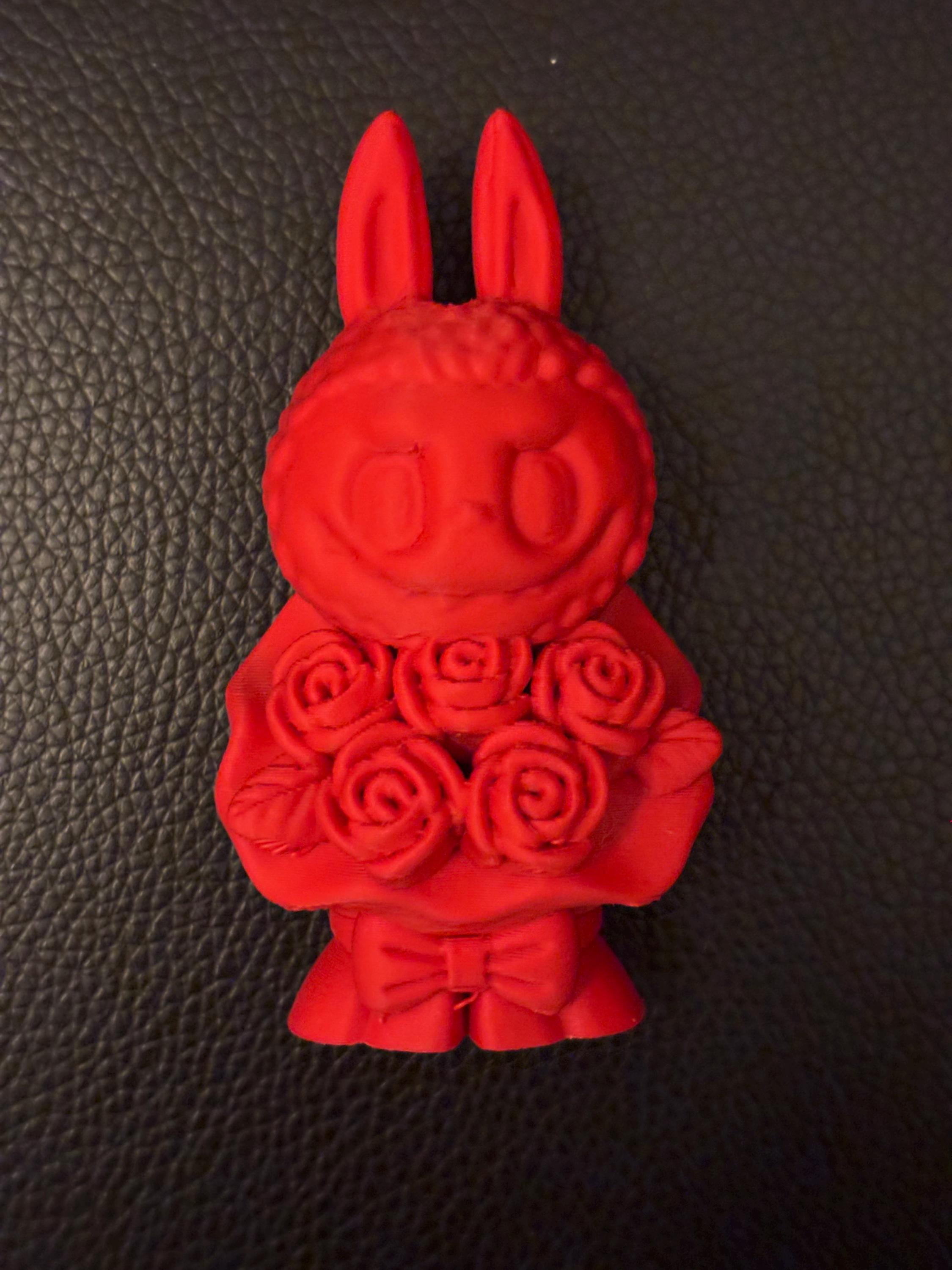 Red Labubu Figurine Holding Rose Bouquet – Cute Designer Toy | POP MART ...