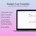Budget Log Template Editable & Printable | A4 Monthly Budget Sheet PDF ...