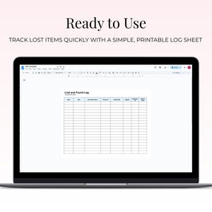 Lost and Found Log Template | Printable Equipment Tracker | Editable ...