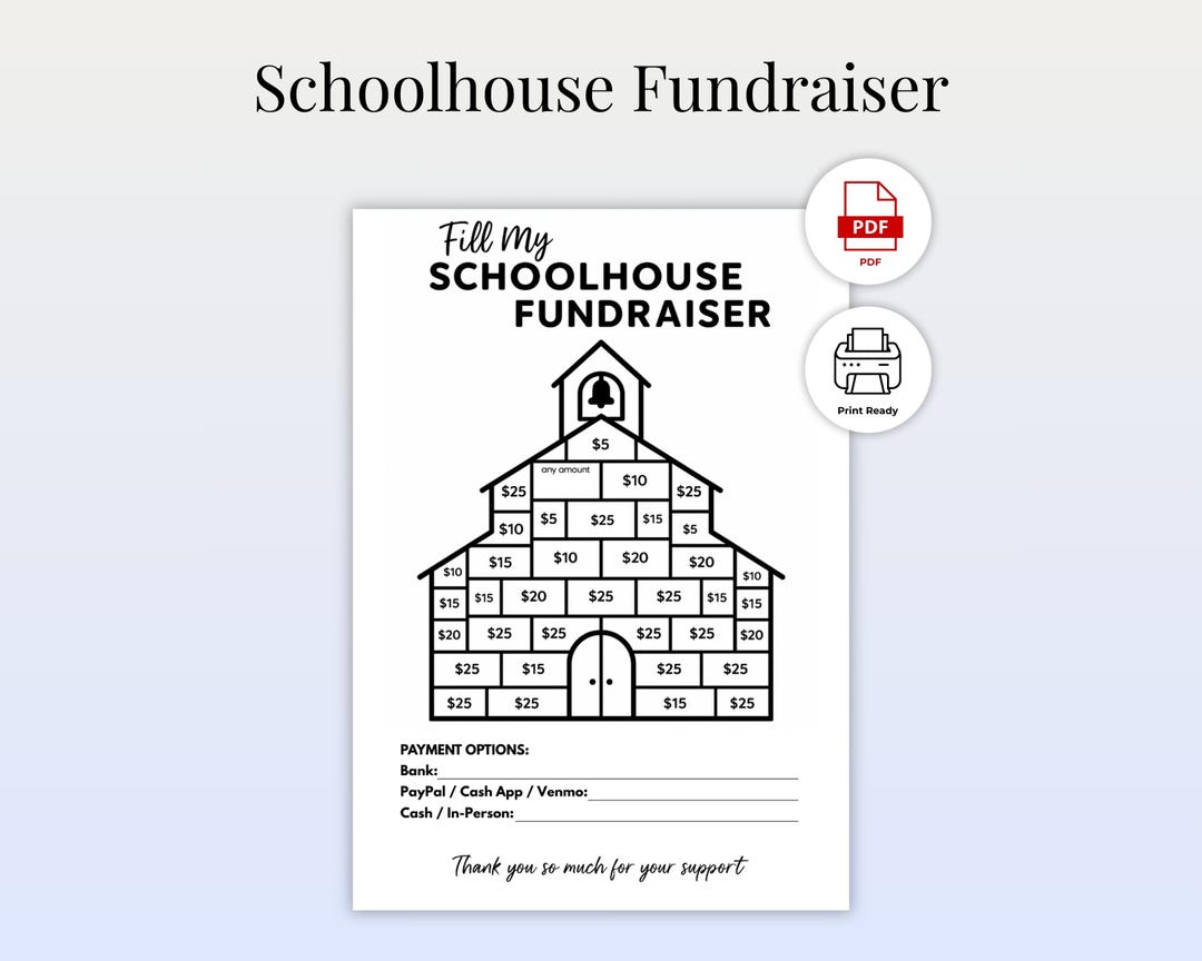 School Fundraiser Chart Printable | PTA & Classroom Donation Chart ...