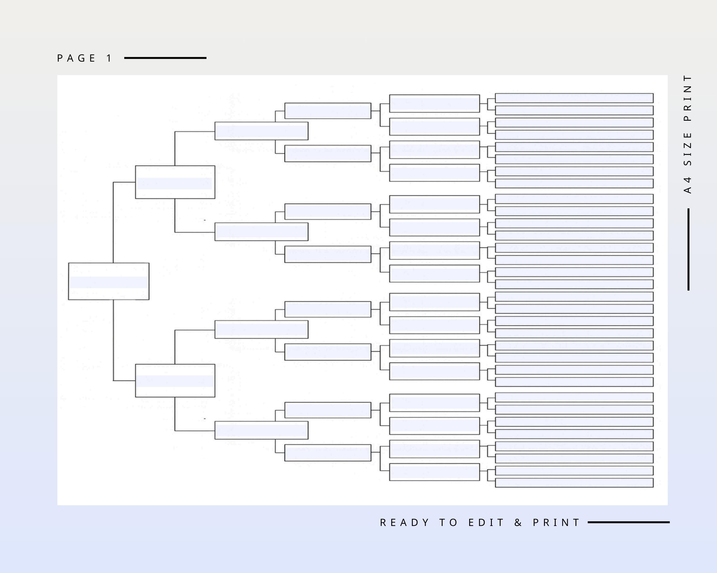 6 Generations Family Tree Chart Printable | Genealogy Pedigree Template ...