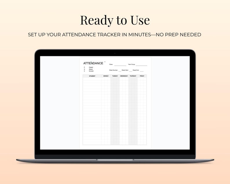 Attendance Tracker Printable | School Attendance Sheet Template ...