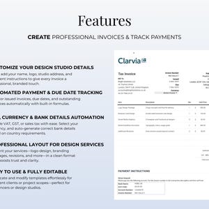 Graphic Designer Invoice Template | Google Sheets | Editable | Auto ...