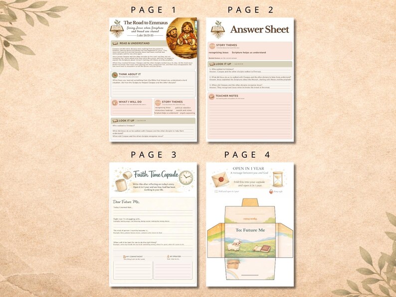 Road to Emmaus Activity Pack for Kids | Luke 24 Bible Lesson, Faith ...