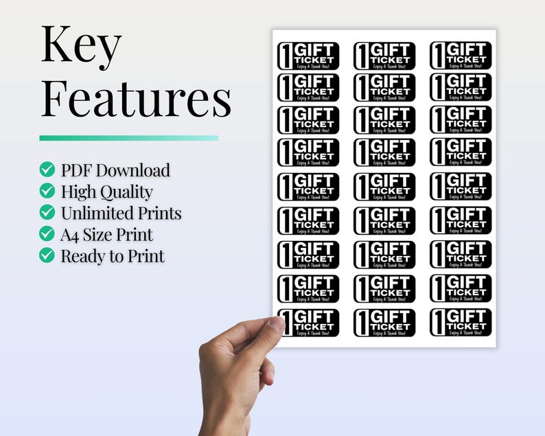 Gift Tickets | Printable Voucher Template | Party & Event Gift Tokens ...