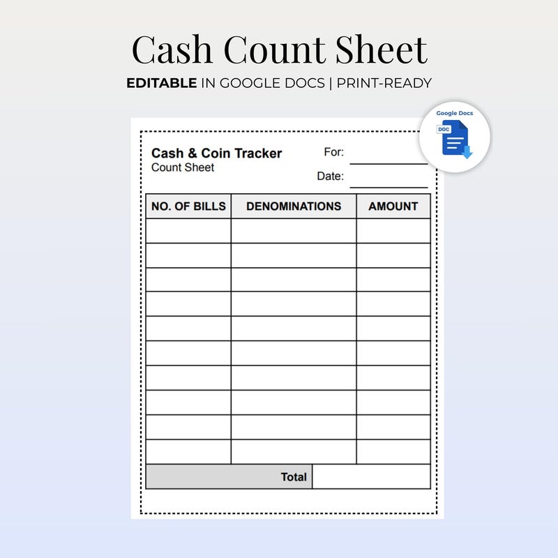 Daily Till Sheet - Etsy UK