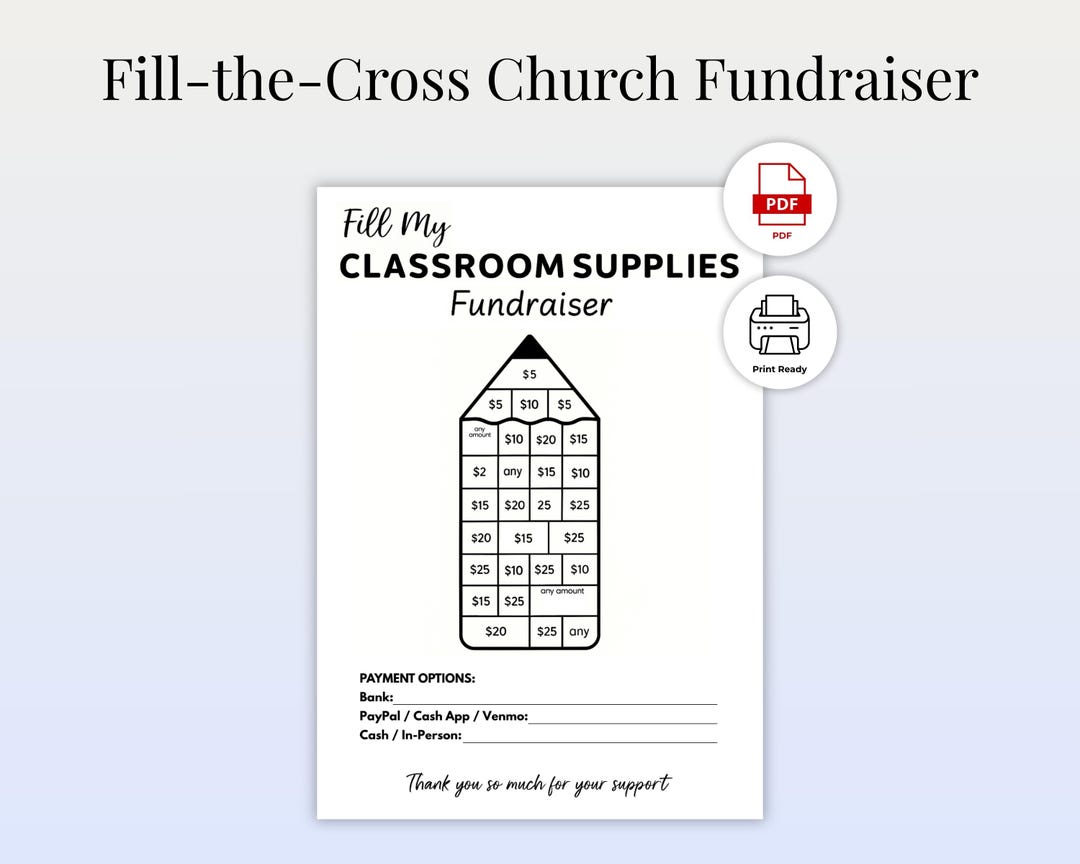 Classroom Supplies Fundraiser Chart | School Donation Printable ...