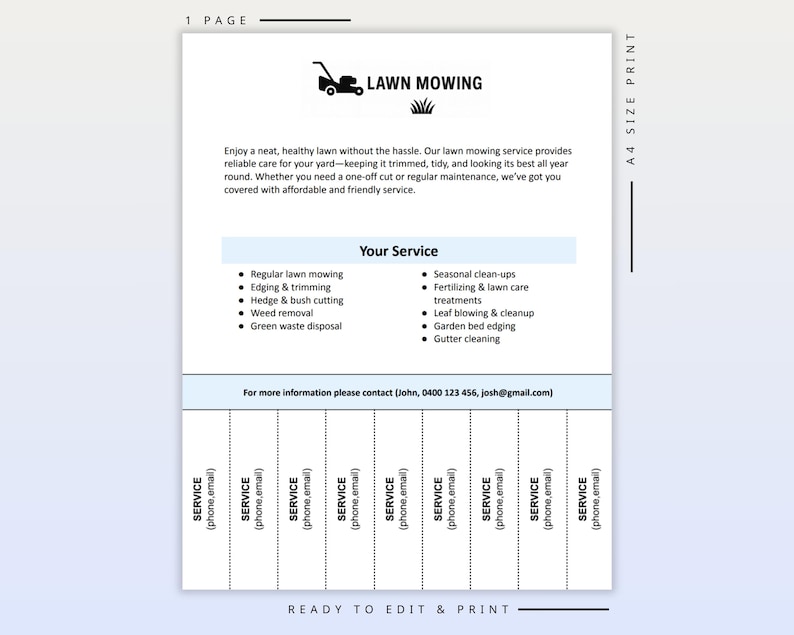 Editable Business Tear-off Flyer | Advertisement Flyer Template ...