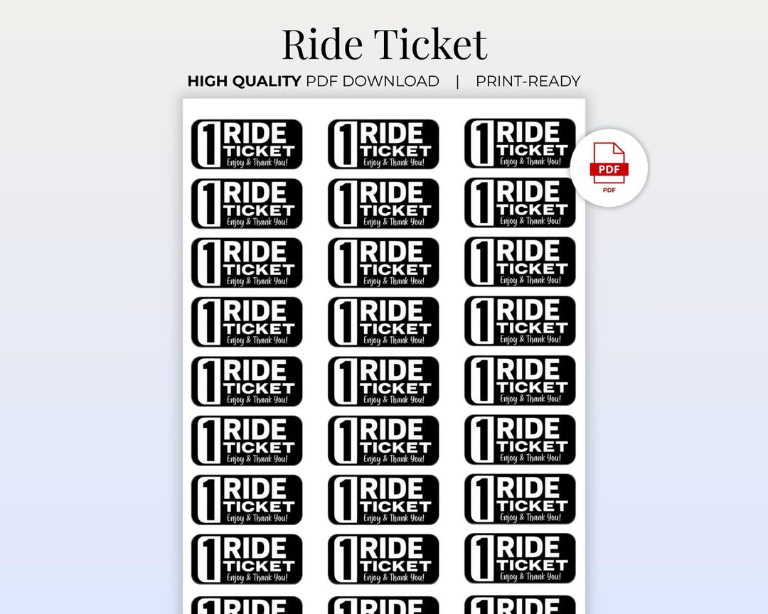 Ride Tickets | Printable Carnival Voucher Template | Fair & Festival ...