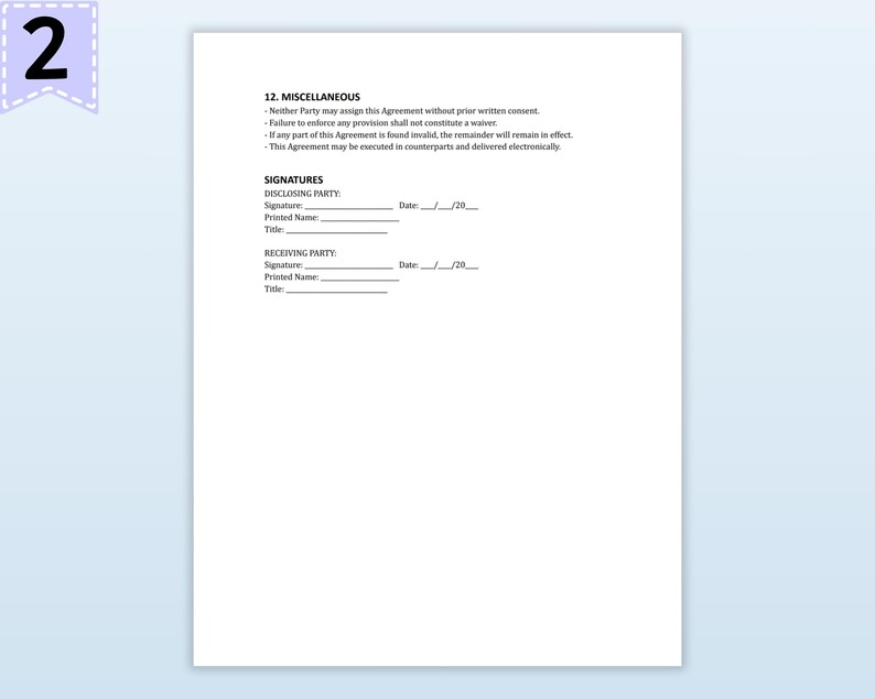 Non-disclosure Agreement (NDA) Template | Editable Confidentiality ...