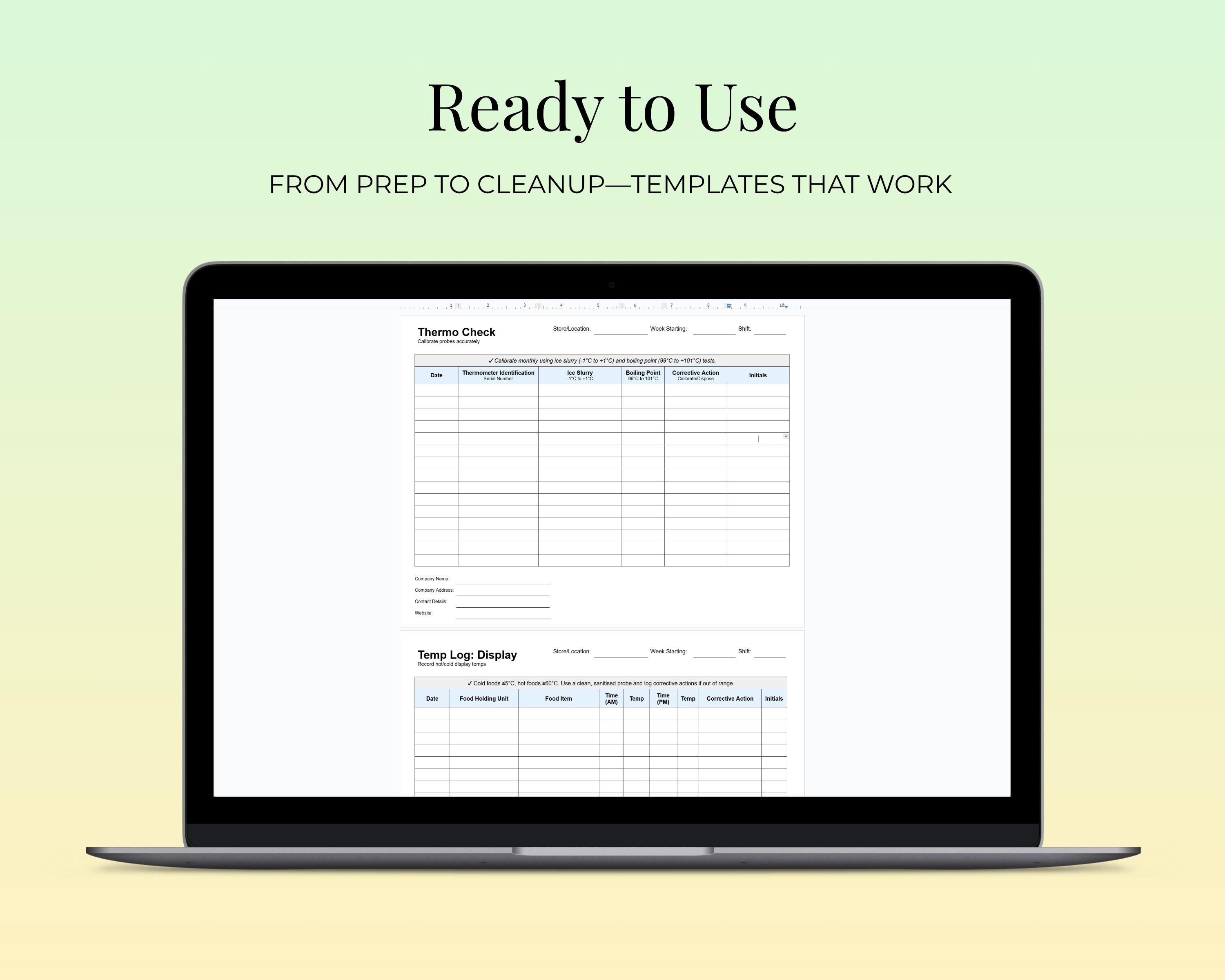 Restaurant Kitchen Templates Bundle | Printable and Editable BOH Order ...