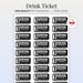 Drink Tickets | Printable Beverage Voucher Template | Party & Event ...