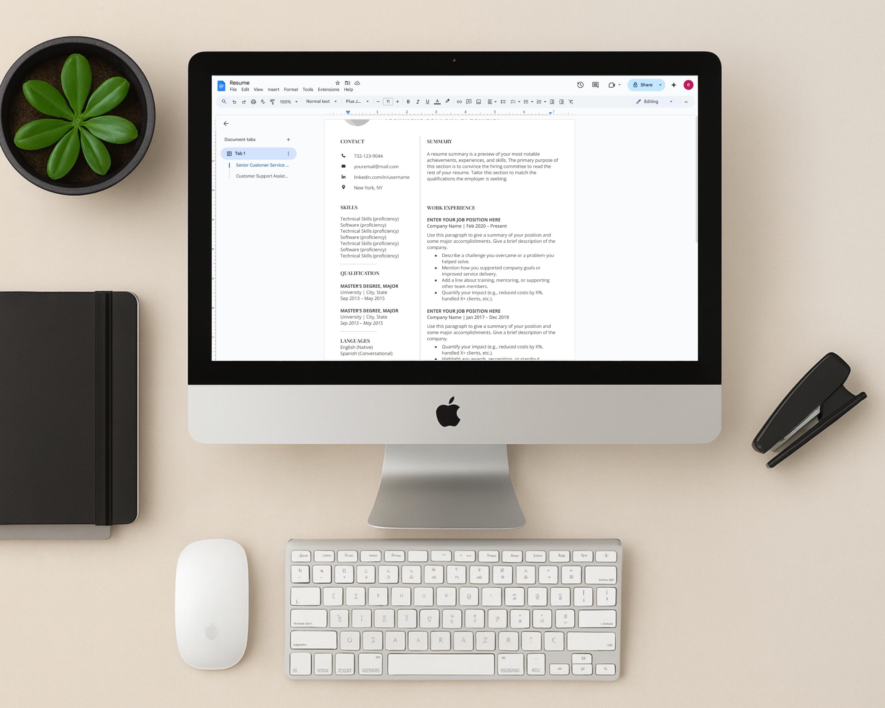 Modern Tech Resume Template Word & Docs | Software Developer CV ...