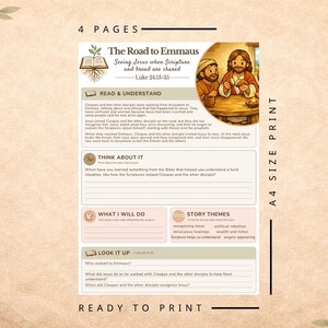 Road to Emmaus Activity Pack for Kids | Luke 24 Bible Lesson, Faith ...