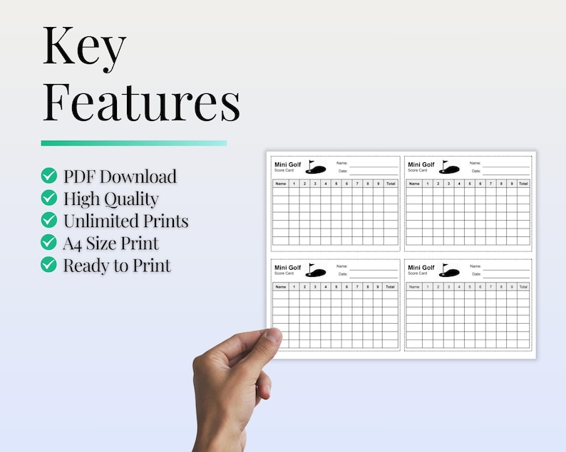 Printable Mini Golf Score Card | Mini Golf Putt Putt Party Score Sheet ...