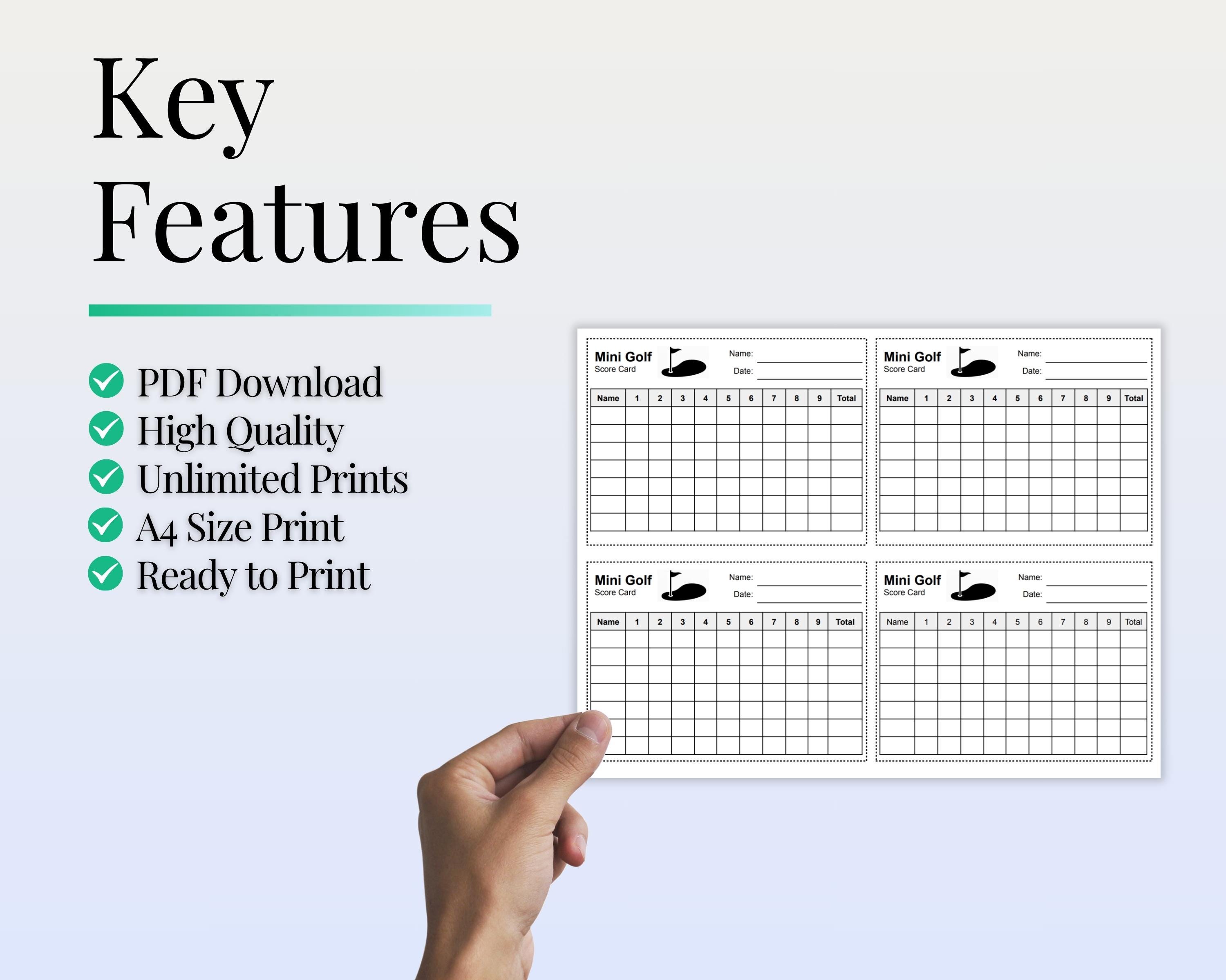 Printable Mini Golf Score Card | Mini Golf Putt Putt Party Score Sheet ...