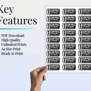 Coffee Tickets | Printable Café Voucher Template | Party & Event Coffee ...