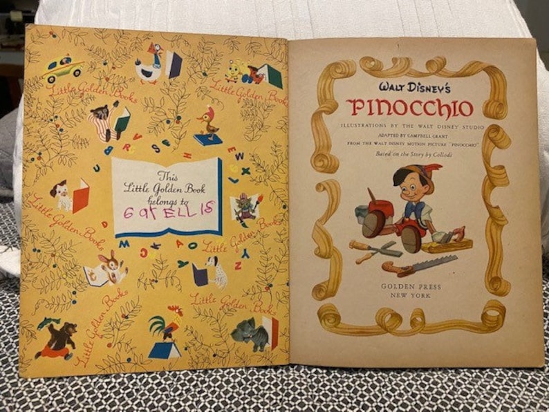 Vintage Pinocchio Little Golden Book - Etsy