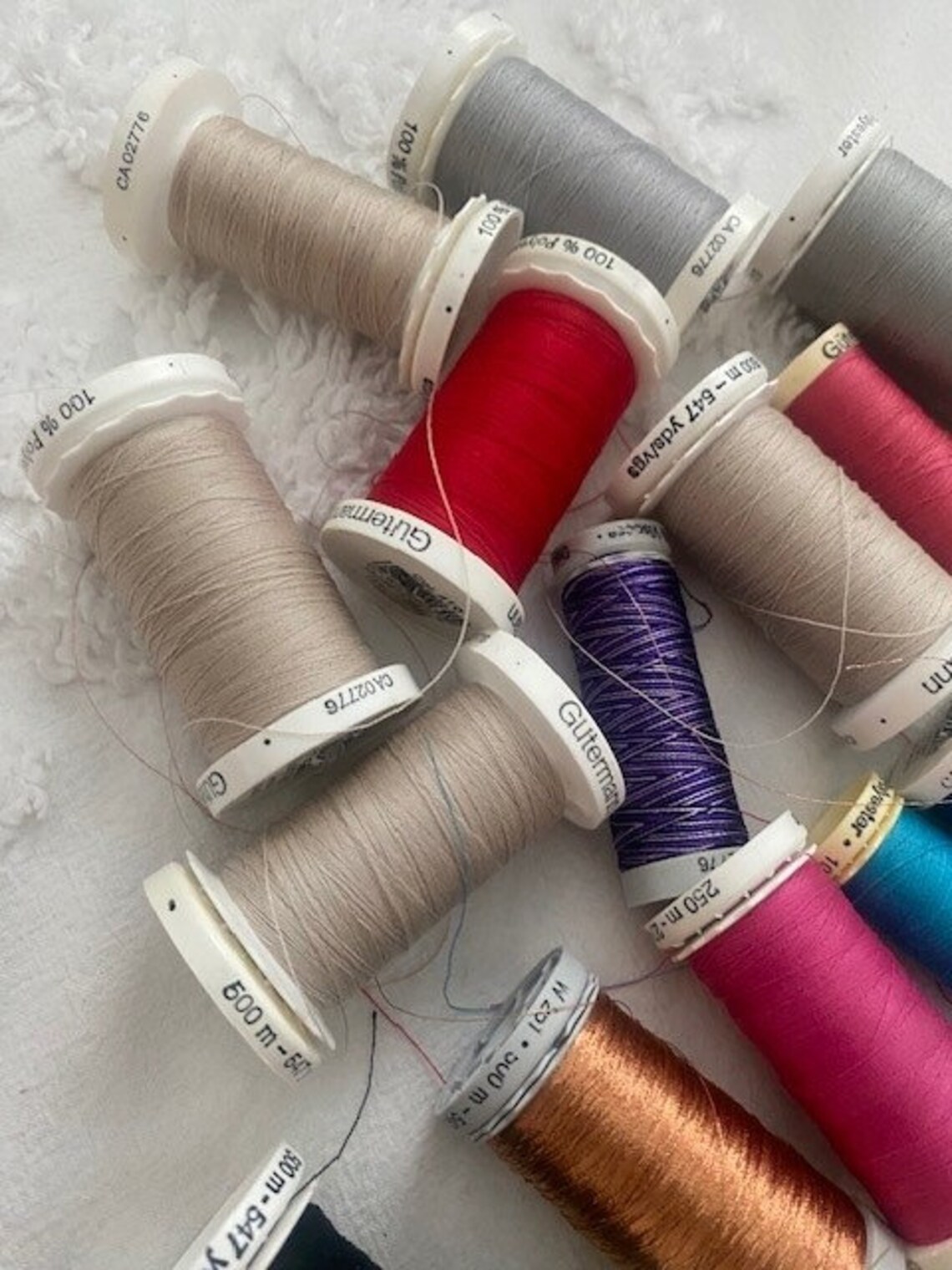 Gutermann German Assorted Thread, Lot of 21 Spools, Used, Sewing ...