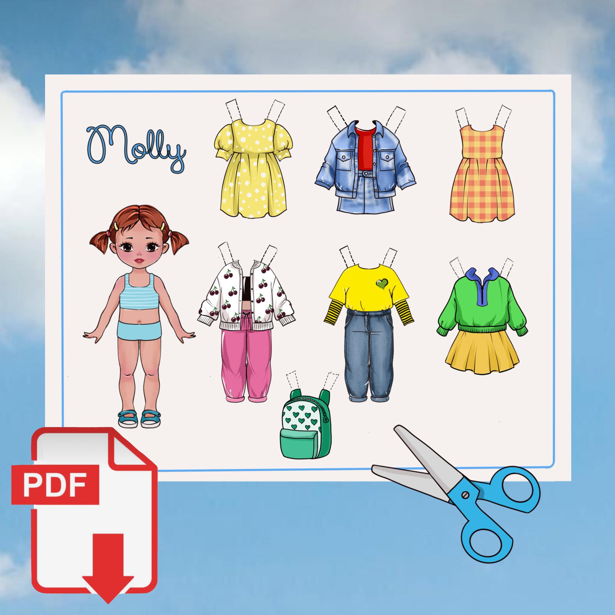 Printable Paper Dolls- Dress up Dolls- Paper Doll Set-handmade Dolls ...