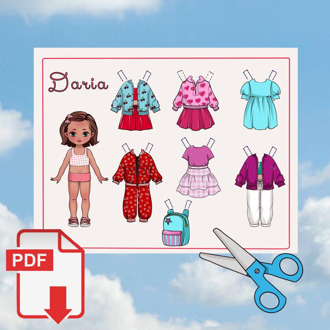 Paper Doll Printable, Paper Doll Clothes, DIY Dolls, Paper Doll Book ...