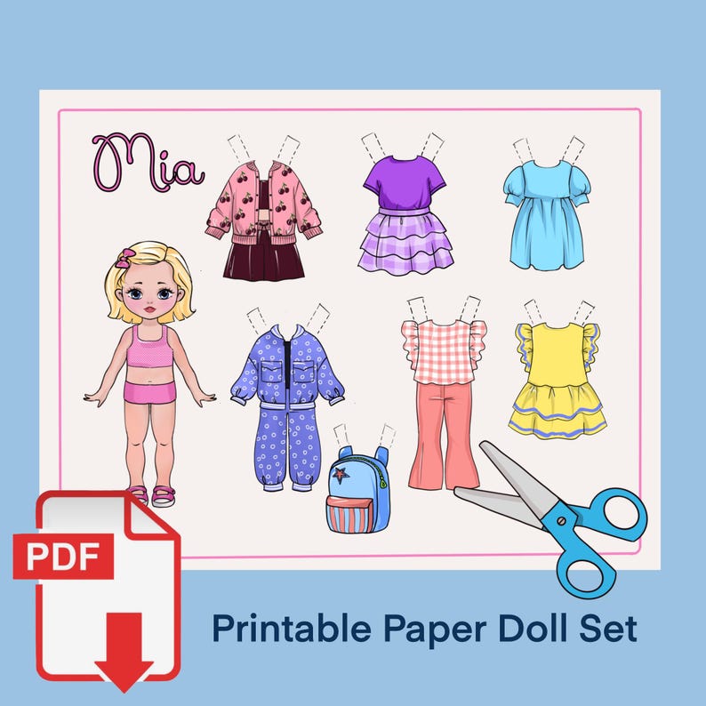 Printable Paper Dolls Set – Dress up Activity for Girls (PDF) - Etsy