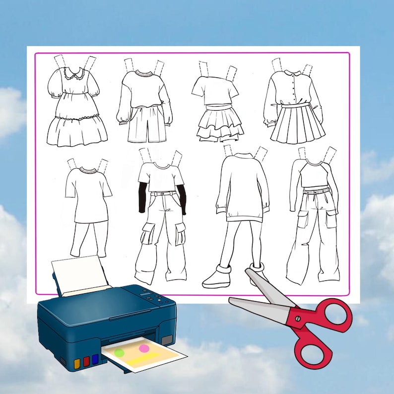 Printable Paper Doll Set, Fashion DIY Dolls, Ava (PDF) - Etsy UK