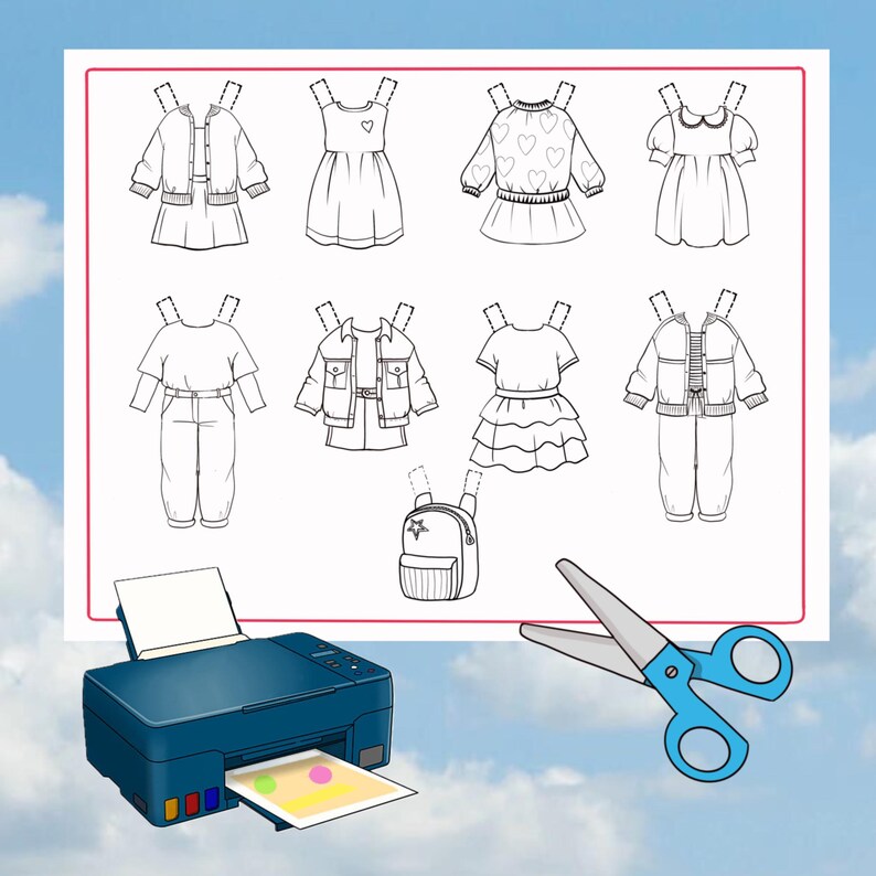Modern Paper Dolls Printable – Dress up Doll With Clothes (PDF) - Etsy